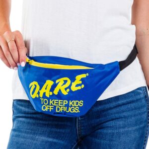 Tipsy Elves DARE Fanny Pack - Neon Blue Crossbody Bags w/Adjustable Waist Belt Straps Retro 80s Novelty Waist Bag