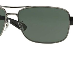 Ray-Ban RB3522 004/71 61M Gunmetal/Green Sunglasses For Men+ BUNDLE with Designer iWear Eyewear Kit