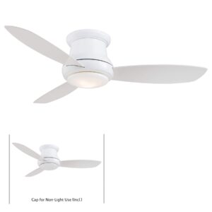 minka-aire 52" concept ii white flush mount ceiling fan with remote control