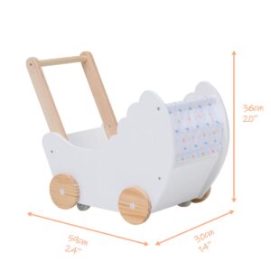 Crown Children 2-in-1 Baby Learning Walker Wooden Strollers- Toddler Baby Push Walker Toys with Wheels for Girls Boys 1-3 Years Old, Wagon Toy Walkers Sturdy Construction (Boat)