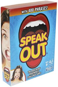 hasbro gaming speak out game mouthpiece challenge, 400 phrases edition