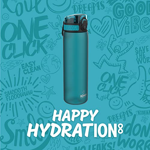 Ion8 Sport Water Bottle- Leakproof and BPA-free ,Fits in Lunch Boxes, Handbags, Car Cup Holders, Backpacks and Bike , 17 oz / 500 ml (Pack of 1) - OneTouch 1.0 - Aqua