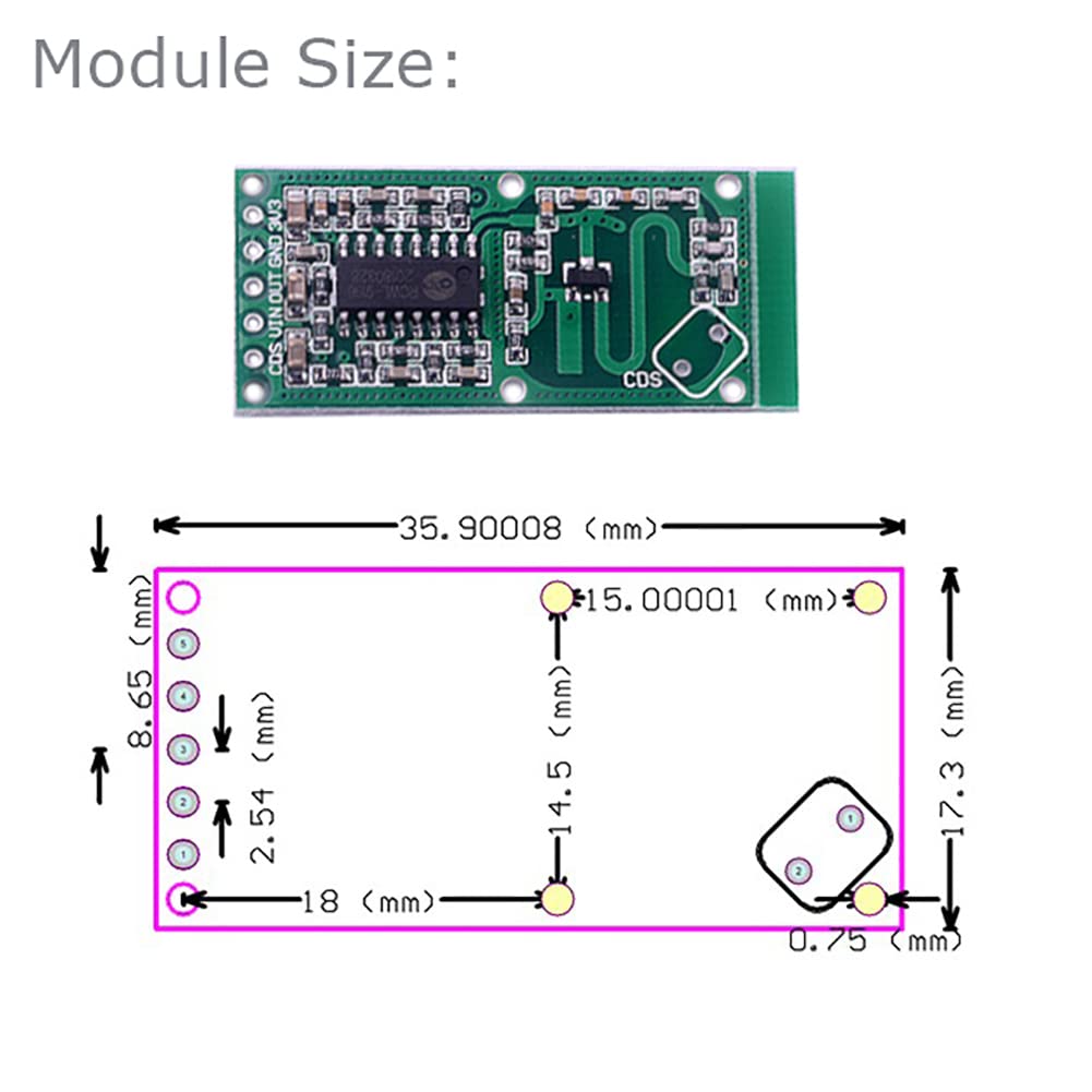 Stemedu 5PCS RCWL-0516 Motion Detection Sensor, Microwave Radar Sensor Switch Module for Arduino ESP8266 Nodemcu Wemos for Animals Detector, Detection Distance 5-7m, Better than HC-SR501