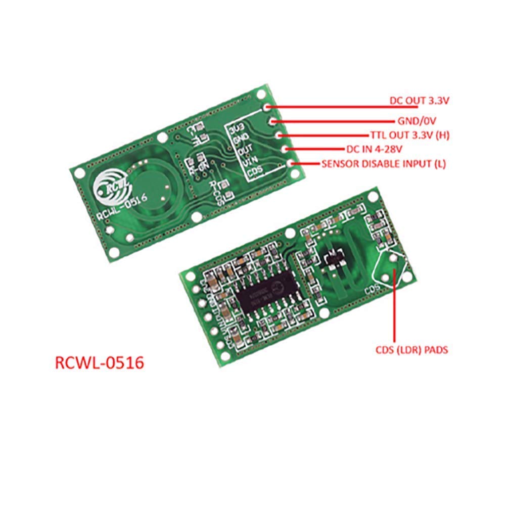 Stemedu 5PCS RCWL-0516 Motion Detection Sensor, Microwave Radar Sensor Switch Module for Arduino ESP8266 Nodemcu Wemos for Animals Detector, Detection Distance 5-7m, Better than HC-SR501