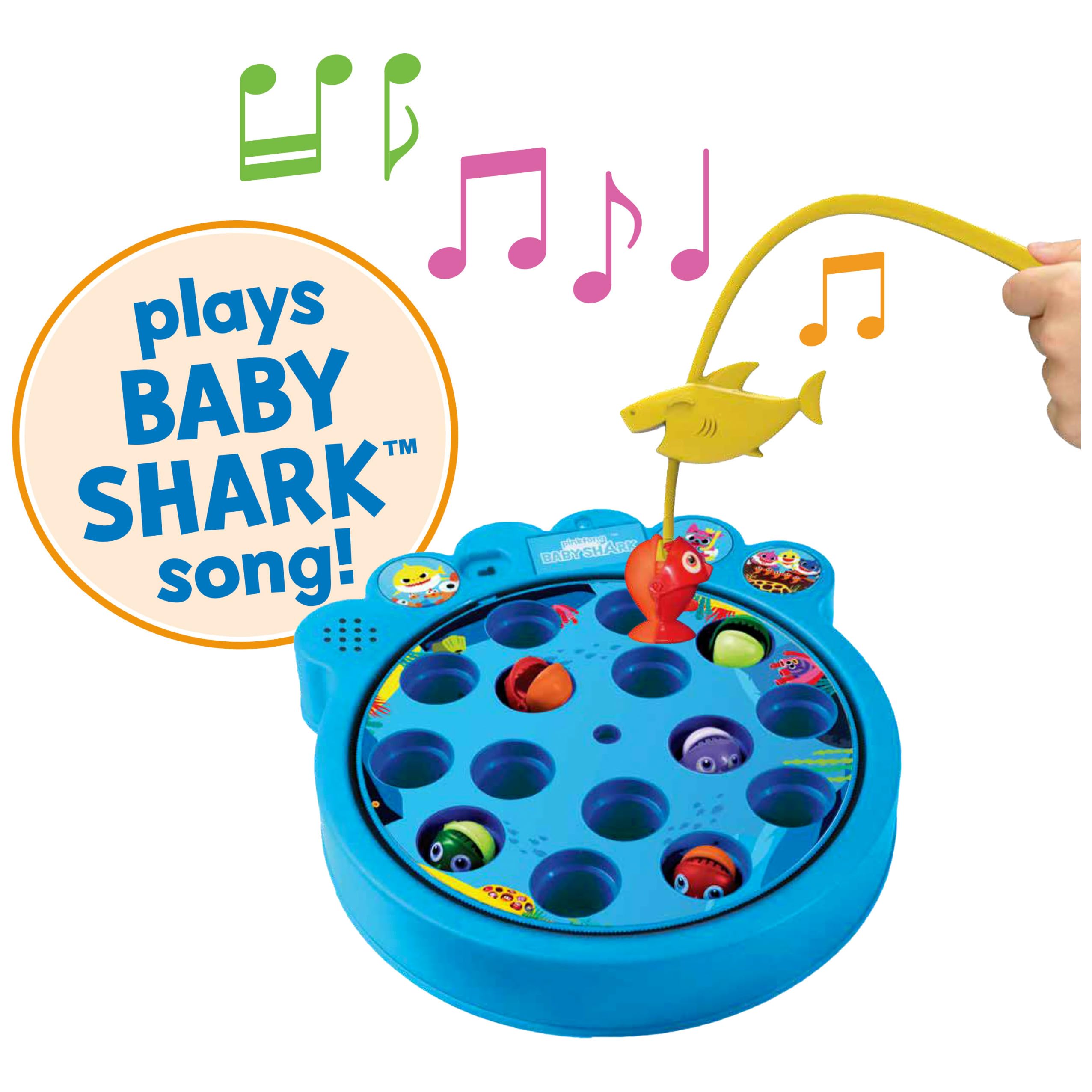 Spin Master Games Pinkfong Baby Shark Let's Go Hunt Musical Fishing Game Learning Educational Toy Preschool Board Game Summer Toy, for Kids Ages 4+