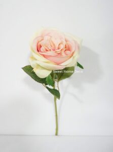 sweet home deco, 15''silk english rose, artificial garden rose, single rose, spring rose, realistic rose, wedding/home/party decoration rose (pink x 3 stems)