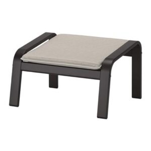 ikea poang ottoman black-brown knisa light beige 492.446.76