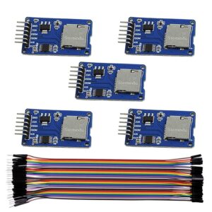 stemedu 5pcs micro sd card reader module memory storage mini tf card adapter spi interface breakout board for arduino for raspberry pi with 40p dupont cable