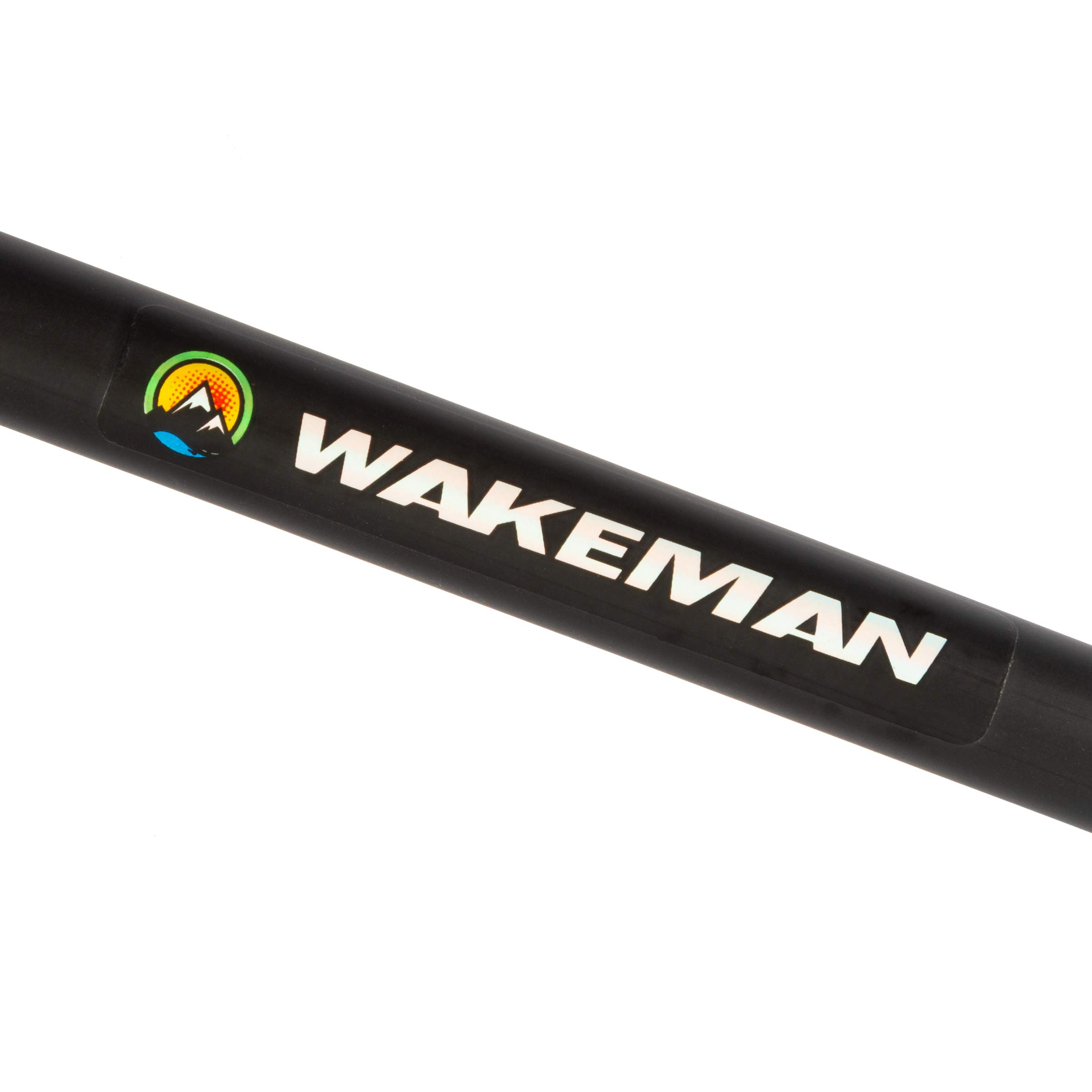 3-Piece Fly Fishing Rod and Reel Combo Starter Kit - 97-Inch Collapsible Fiberglass and Cork Fishing Pole with Case and Accessories by Wakeman (Black)