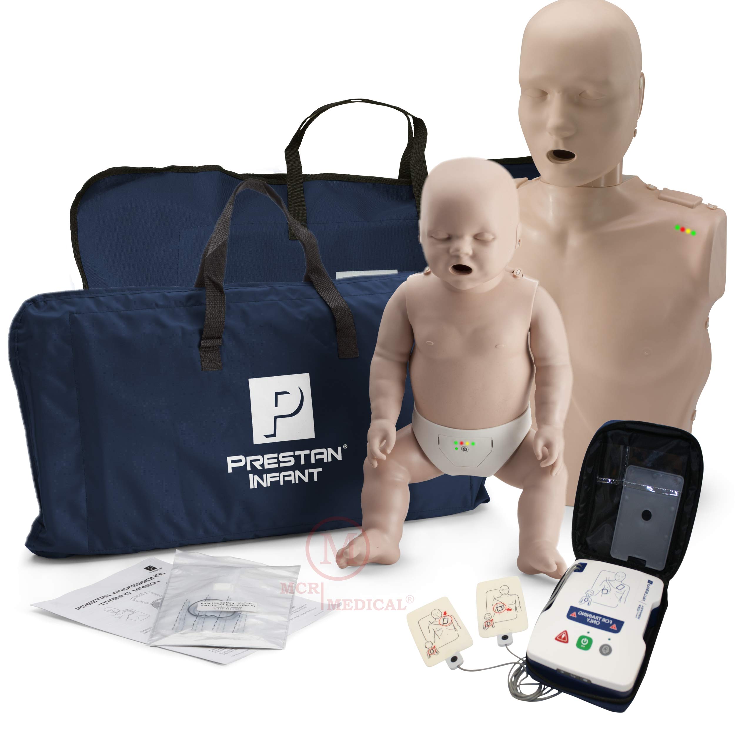 MCR Medical PRESTAN Adult and Infant CPR Manikin Kit with Feedback, Prestan UltraTrainer, and MCR Accessories