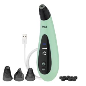 spa sciences mio diamond microdermabrasion blackhead remover, pore suction tool–rechargeable-dermatologist recommended skin resurfacing system for anti-aging-exfoliator for acne scars/wrinkles (mint)