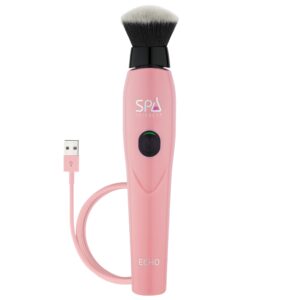 spa sciences echo - makeup brush for flawless blending, contouring, highlight & airbrush finish - 3 speeds - rechargeable