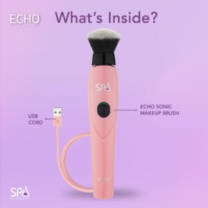 Spa Sciences ECHO - Makeup Brush for Flawless Blending, Contouring, Highlight & Airbrush Finish - 3 Speeds - Rechargeable