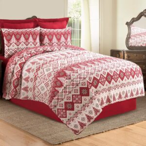 C&F Home Delete King 3 Piece Set Red