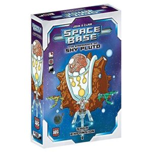 space base the emergence of shy pluto expansion -aeg, board game, dice game, play the story, stop the planet killer, discover the secrets, 2 to 5 players, 60 minute play time, for ages 14 and up