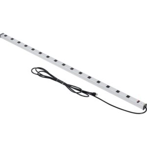 global industrial 72" 16 outlet aluminum power strip with 15-ft cord etl/cetl