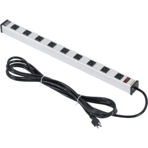 global industrial 25" 9 outlet aluminum power strip with 15-ft cord etl/cetl