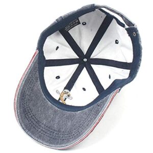 XRDSS Anchor Embroidered Cotton Adjustable Dad Hat Distressed Retro Baseball Hat Navy