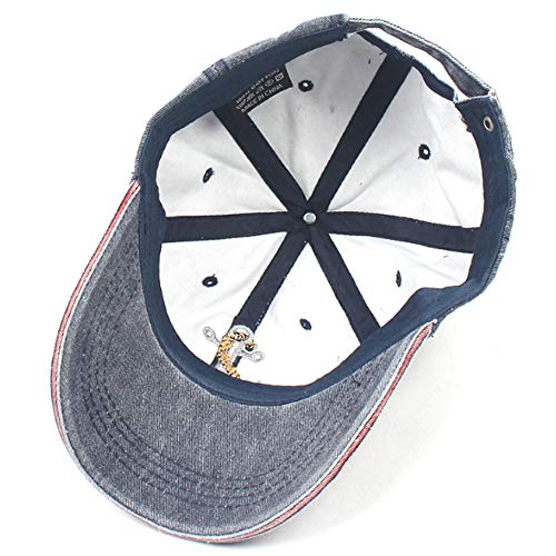 XRDSS Anchor Embroidered Cotton Adjustable Dad Hat Distressed Retro Baseball Hat Navy