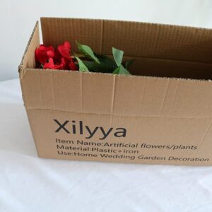 Xilyya 2PCS Artificial Impatiens Bushes Silk Flowers Greenery Indoor Garden Office Wedding Decor (Red)