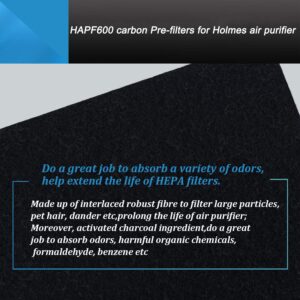 HAPF600 Filter Compatible with Holmes HAPF600D HAP615 HAP625 HAP650 HAP675RC HAP725 HAP750 HAP1625 HAP1650 HAP1725 HAP1750 HAPF600 B 106773 HEPA Replacement Filter- 2 Packs