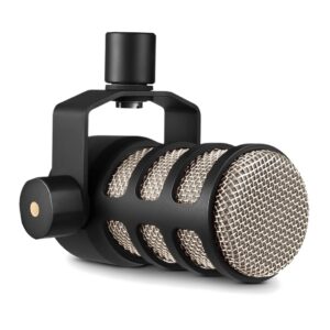 rode podmic cardioid dynamic broadcast microphone, black