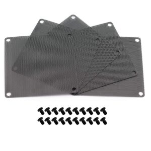 maxmoral 5pcs 8cm pc fan dust filter black pvc dustproof mesh cover guard for computer cooler fan case