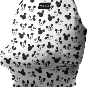 Milk Snob Original Disney 5-in-1 Cover - Nursing Cover for Breastfeeding - Baby Car Seat Cover, Carseat Canopy & Stroller - Essential All-in-One Cover - Gift for Mom, Baby (Mickey Mouse Sketch)