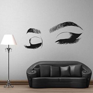 dxling beauty salon quote wall decal stickers make up store home decoration murals (lc555 black)