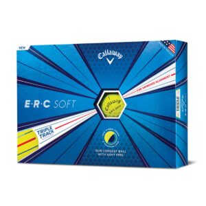 callaway golf erc soft triple track golf balls, (one dozen), yellow, prior generation