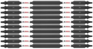 bosch itdesq16b 10-pack 6 in. square #1 impact tough double-ended screwdriving bits