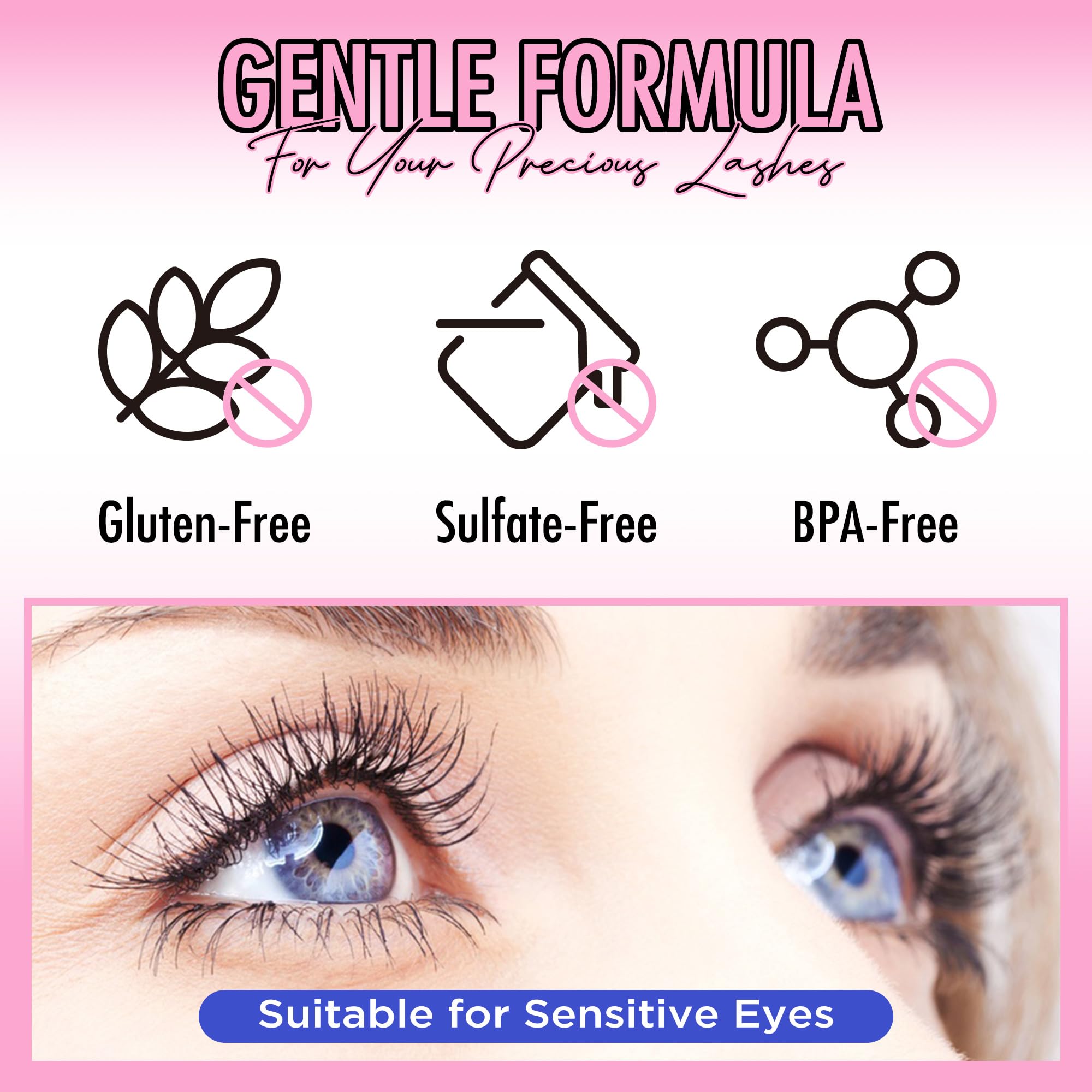 BEPHOLAN Eyelash Glue, Super Strong Hold for False Eyelashes, Lash Glue, Eyelash Adhesive, Latex Free, Suitable for Sensitive Eyes, Waterproof, White 0.176 oz