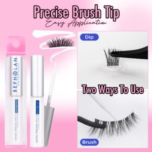 BEPHOLAN Eyelash Glue, Super Strong Hold for False Eyelashes, Lash Glue, Eyelash Adhesive, Latex Free, Suitable for Sensitive Eyes, Waterproof, White 0.176 oz