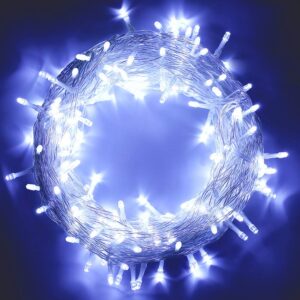 mygoto 98ft 200 leds string lights waterproof fairy lights 8 modes with memory 30v ul certified power supply for home, garden, wedding, party, christmas decoration indoor outdoor (cool white)