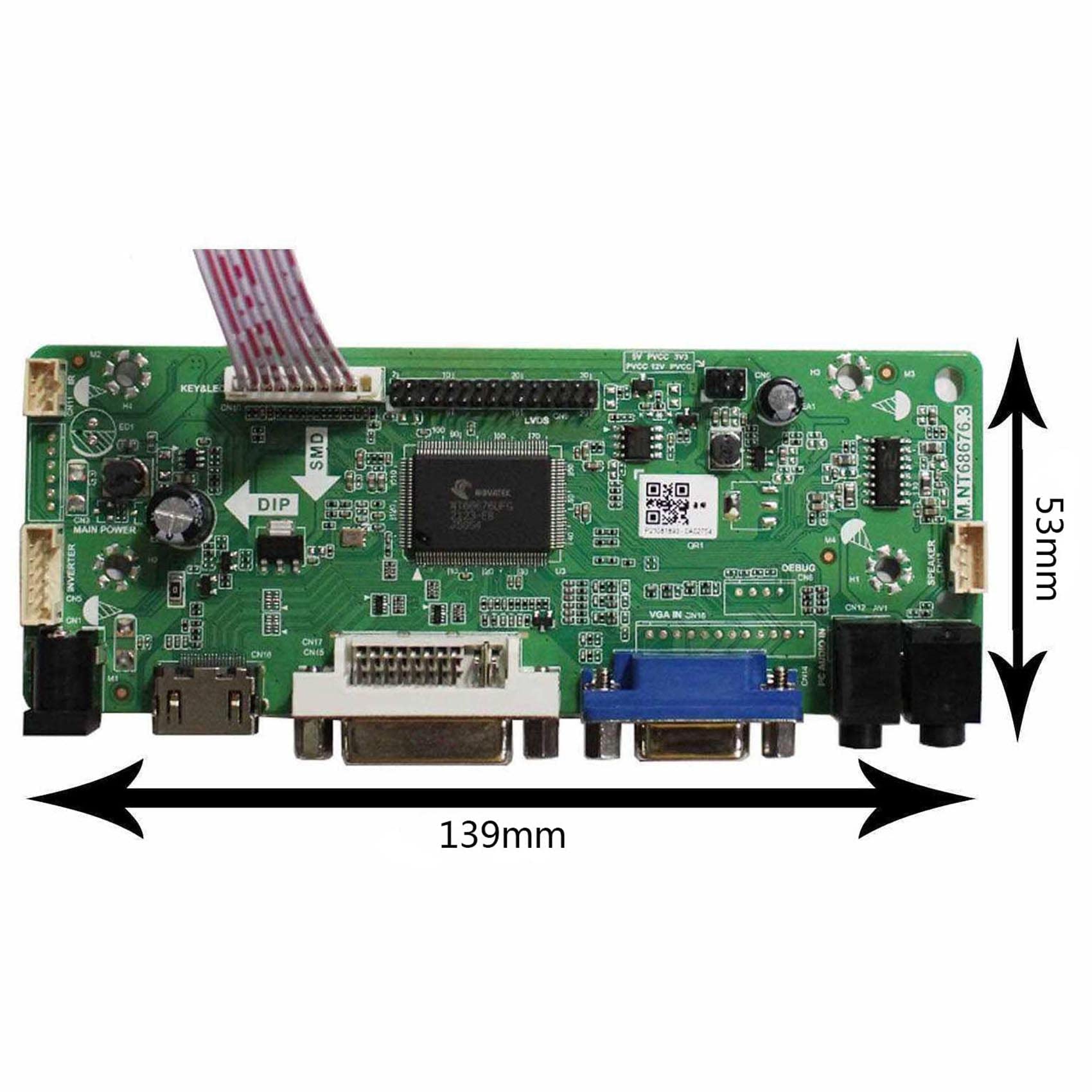 VSDISPLAY HD-MI DVI VGA Audio LCD Controller Board for 17" 17 inch M170ETN01 1 WYD170SKD 01 LVDS 30 PIN LCD Display, for Mod Machine (m170etn011 m170etn01.1 M170QGBN30-01B CD170A54-01)