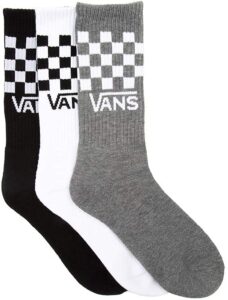 vans mens checkered crew socks 3 pack 9.5-13