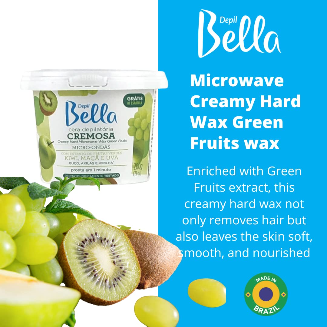 Depil Bella Microwave Creamy Hard Wax Green Fruits wax 200 grs