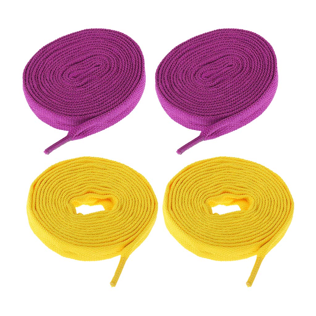 Baosity 2 Pairs Replacement Skates Shoelaces Roller Skating Strings, Purple Yellow