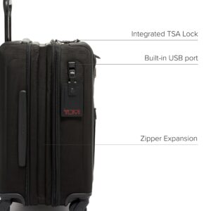 TUMI - Alpha International Dual Access 4-Wheeled Carry-On Luggage - With Built-In USB Port and Integrated TSA Lock - 22-Inch Rolling Suitcase for Men and Women - Black