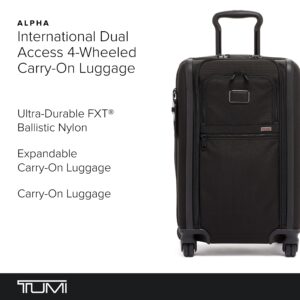 TUMI - Alpha International Dual Access 4-Wheeled Carry-On Luggage - With Built-In USB Port and Integrated TSA Lock - 22-Inch Rolling Suitcase for Men and Women - Black