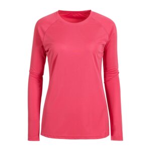 women's upf 50+ uv/sun protection long sleeve t-shirt(2xl,pink)