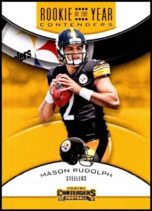 2018 panini contenders rookie of the year contenders #rya-mr mason rudolph pittsburgh steelers rc rookie nfl football trading card