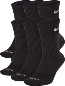 nike plus cushion socks (6-pair) (m (men's 6-8 / women's 6-10), low (sport cut) black)