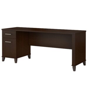 bush furniture somerset 72w office desk with drawers in mocha cherry