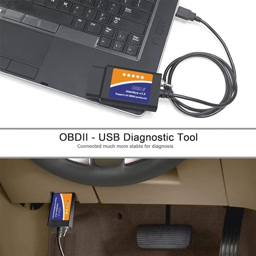 FORS-can ELM327 OBD2 USB Adapter for Windows, ELMconfig Scanner Diagnostic Coding Tool with MS-CAN/HS-CAN Switch for Ford Lincoln Mazda Mercury Series Vehicles