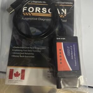 FORS-can ELM327 OBD2 USB Adapter for Windows, ELMconfig Scanner Diagnostic Coding Tool with MS-CAN/HS-CAN Switch for Ford Lincoln Mazda Mercury Series Vehicles