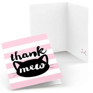 big dot of happiness purr-fect kitty cat - kitten meow baby shower or birthday party thank you cards (8 count)