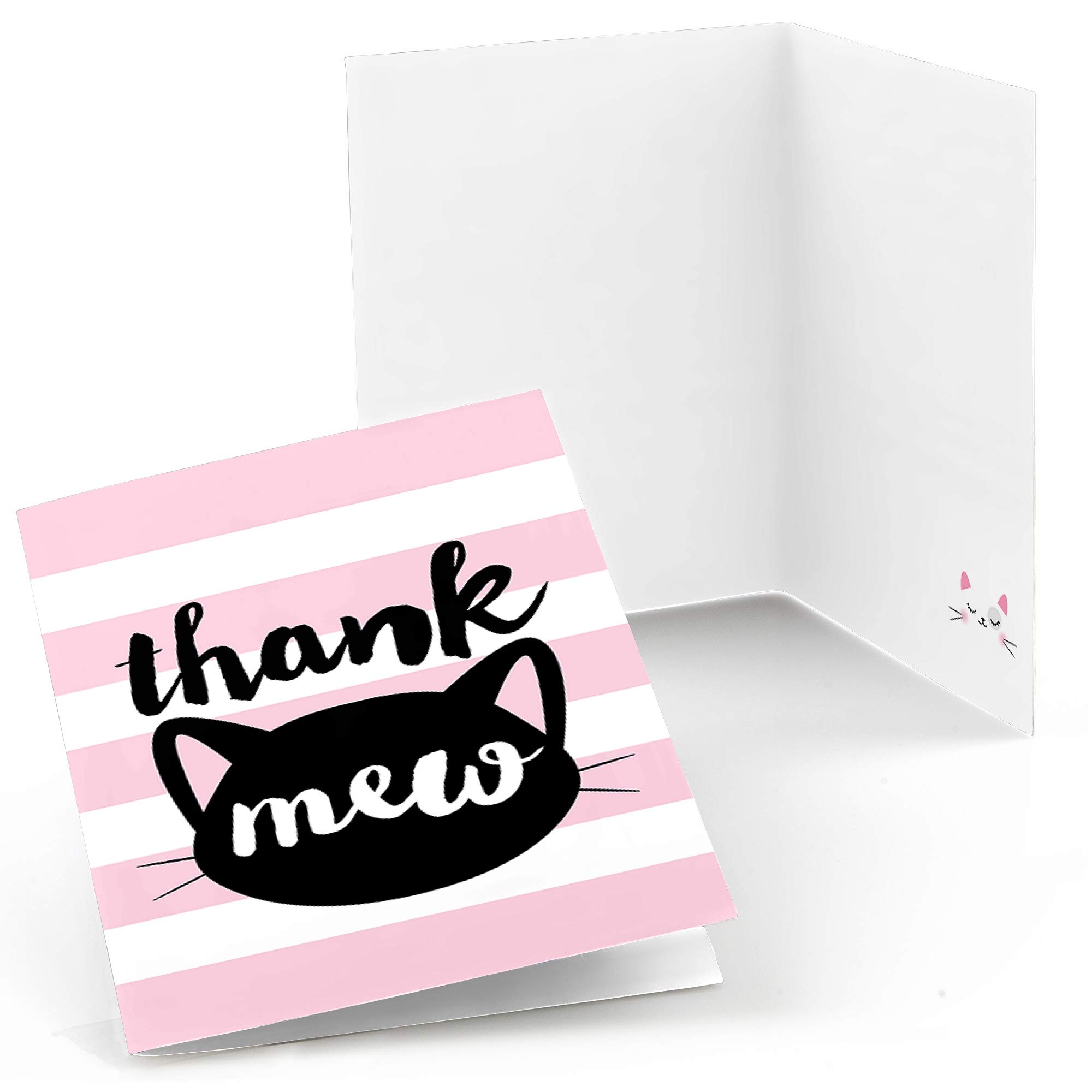 Big Dot of Happiness Purr-fect Kitty Cat - Kitten Meow Baby Shower or Birthday Party Thank You Cards (8 Count)