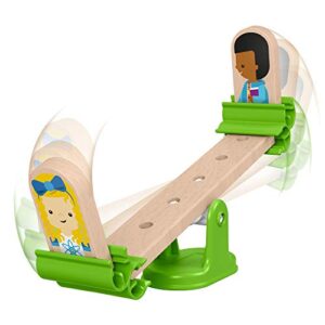 Fisher-Price Wonder Makers Slide & Ride Schoolyard - 75+ Piece Building and Wooden Track Play Set for Ages 3 Years & Up