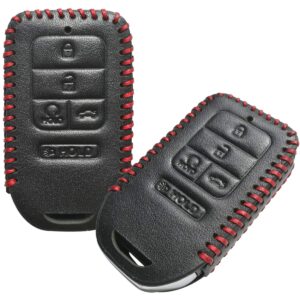 2pcs coolbestda leather keyless remote entry cover accessories protector holder case for 2017 2018 2019 2020 2021 honda accord civic cr-v crv pilot ex-l touring premium a2c81642600